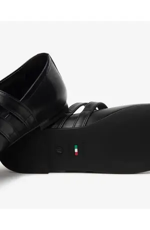 NEROGIARDINI Double Strap Ballet Flat - Black