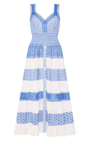 MILLY Eyelet Panel Sundress