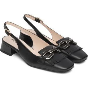 NEROGIARDINI Kiltie Fringe Slingback Pump - Black