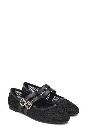 NEROGIARDINI Mesh Ballet Flat - Black