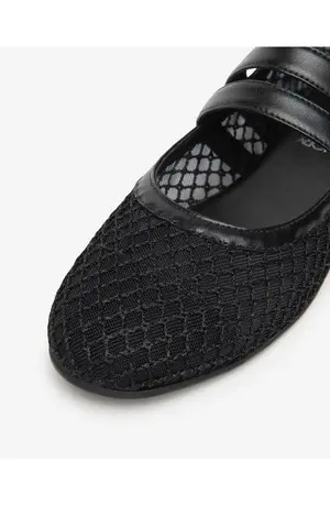 NEROGIARDINI Mesh Ballet Flat - Black