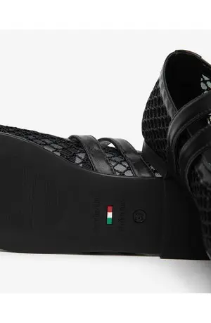 NEROGIARDINI Mesh Ballet Flat - Black