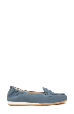 NEROGIARDINI Suede Penny Loafer - Denim