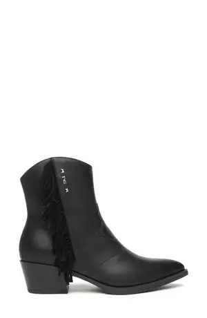 NEROGIARDINI Fringe Western Bootie - Black