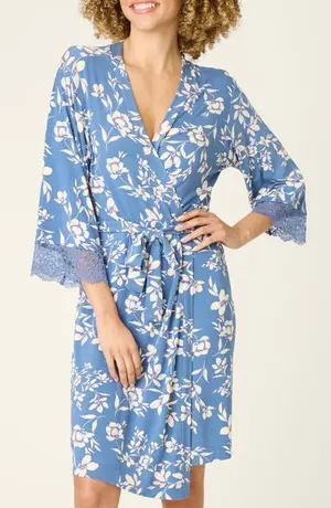 PJ Salvage Flora Dreams Short Robe - Moonlight Blue