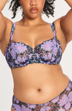 SAVAGE X FENTY Fleur Fantasy Unlined Balconette Bra - Dark And Stormy Blue