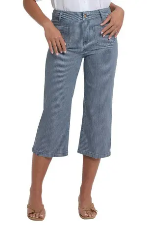 NYDJ Coco High Waist Crop Wide Leg Jeans - Malaga Stripe