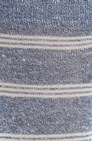 Nordstrom Striped Linen-blend Dress Socks - Navy