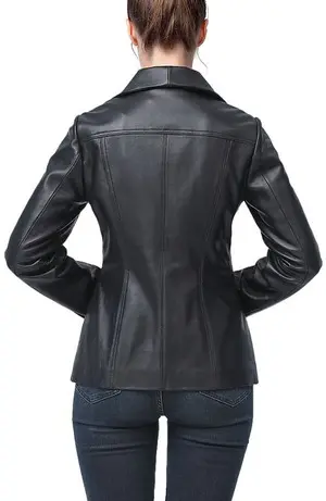 KIMI + KAI Eva Zip Front Leather Jacket