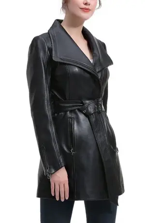 KIMI + KAI Ada Leather Trench Coat