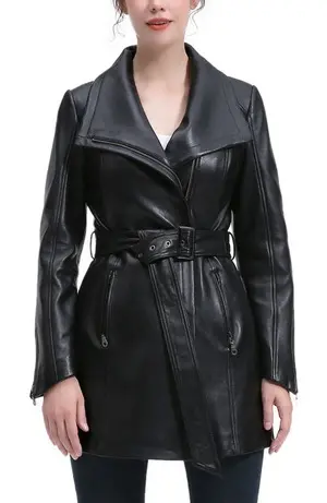 KIMI + KAI Ada Leather Trench Coat