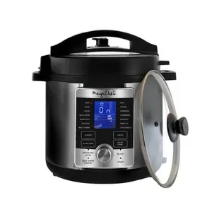 MEGACHEF 6 Quart Stainless Steel Electric Digital Pressure Cooker With Lid