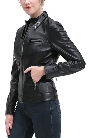 KIMI + KAI Emy Leather Moto Jacket