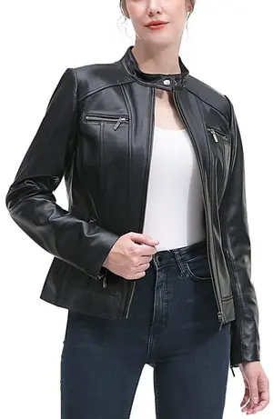 KIMI + KAI Ana Leather Moto Jacket - Black