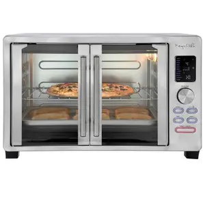 MEGACHEF 31.7 Quart Digital French Door Multi-function Electric Convection Toaster Oven With Rotisserie Set - Grey