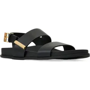 Aquatalia Irma Weatherproof Quarter Strap Sandal - Black Calf