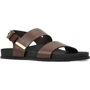 Aquatalia Irma Weatherproof Quarter Strap Sandal - Brown Calf