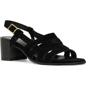 Aquatalia Dimaro Weatherproof Slingback Sandal - Black Suede