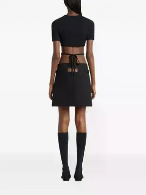 COURREGES Ribbon Cutout T-shirt - Black
