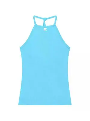 COURREGES Logo-embroidered Halterneck Top - Blue
