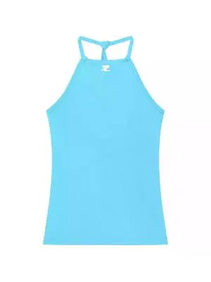 COURREGES Logo-embroidered Halterneck Top