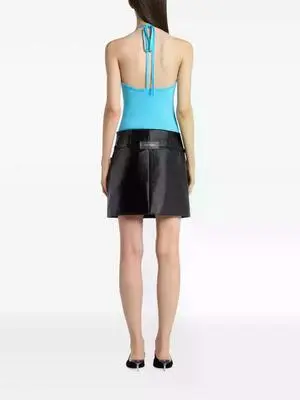 COURREGES Logo-embroidered Halterneck Top