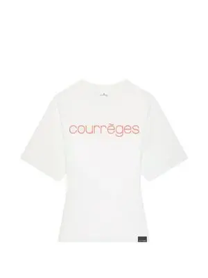 COURREGES Printed Waisted T-shirt - White