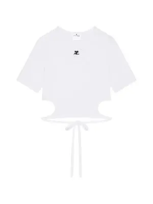 COURREGES Cut-out Cropped T-shirt