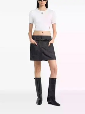 COURREGES Cut-out Cropped T-shirt