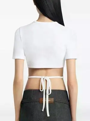COURREGES Cut-out Cropped T-shirt