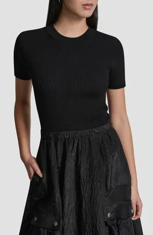 Dkny Mixed Media Cargo Pocket Midi Dress