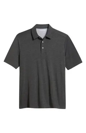 Johnston & Murphy Xc+™ Apex Heathered Performance Polo - Charcoal Heather