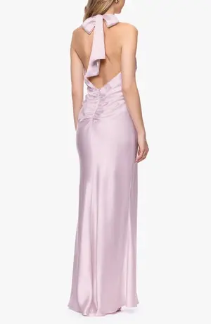 XSCAPE EVENINGS Halter Satin Gown