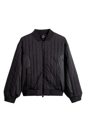 Rains Koya Vision Quilted Bomber Jacket - Black