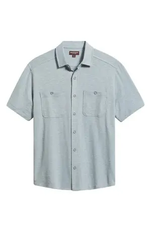 Johnston & Murphy Riley Short Sleeve Button-up Shirt - Storm