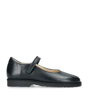 PAPOUELLI Leather Emilia Mary Janes - Navy