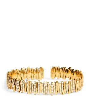 SUZANNE KALAN Yellow And Diamond Pavé Cuff Bangle