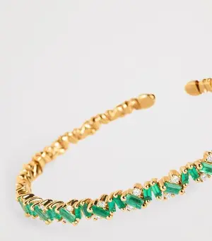 SUZANNE KALAN Yellow Diamond And Emerald Frenzy Reborn Bangle - Gold