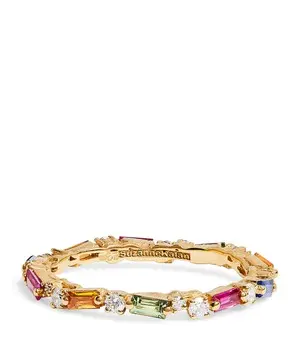 SUZANNE KALAN Yellow Diamond And Rainbow Sapphire Frenzy Eternity Ring - Gold