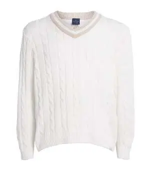 Paul & Shark Cotton Cable-knit Sweater - Ivory