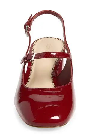 Cinq À Sept Diana Slingback Block Heel Pumps - Cerise
