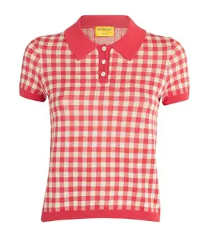 Guest In Residence Silk-linen Shrunken Polo Sweater