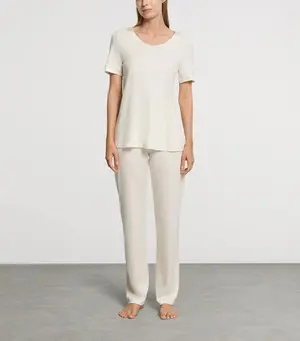 Hanro Cotton Satin-trim Anilla Pyjama Set