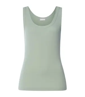 Hanro Stretch-cotton Sleep & Lounge Tank Top - Green