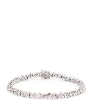 SUZANNE KALAN Gold And Diamond Tennis Bracelet - White