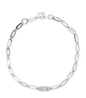 SUZANNE KALAN Gold And Diamond Block-chain Bracelet - White