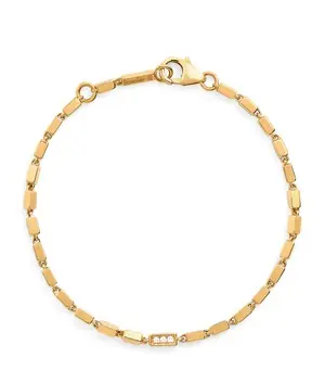 SUZANNE KALAN Yellow And Diamond Block Chain Bracelet - Gold