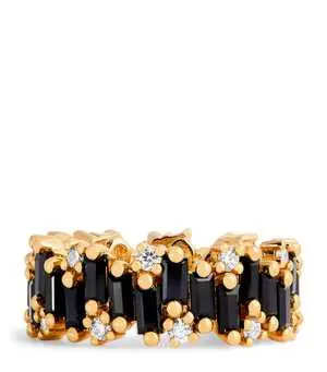 SUZANNE KALAN Diamond And Black Sapphire Audrey Shimmer Eternity Ring - Gold