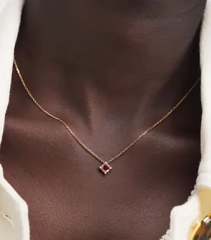 SUZANNE KALAN Mini Diamond And Ruby Princess Pendant Necklace