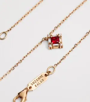 SUZANNE KALAN Mini Diamond And Ruby Princess Pendant Necklace